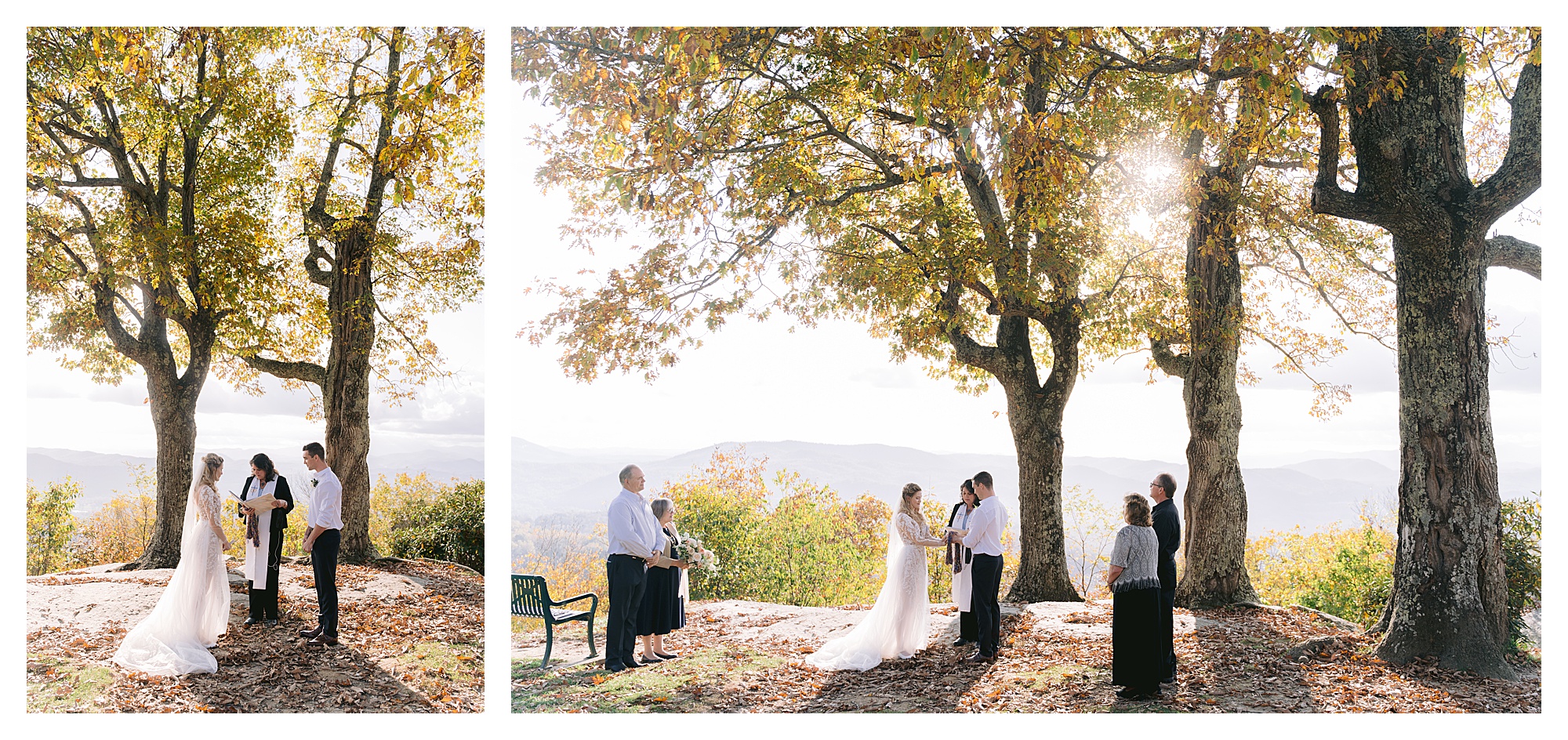 Fall Elopement at Jump Off Rock with their Immediate Family | Asheville ...