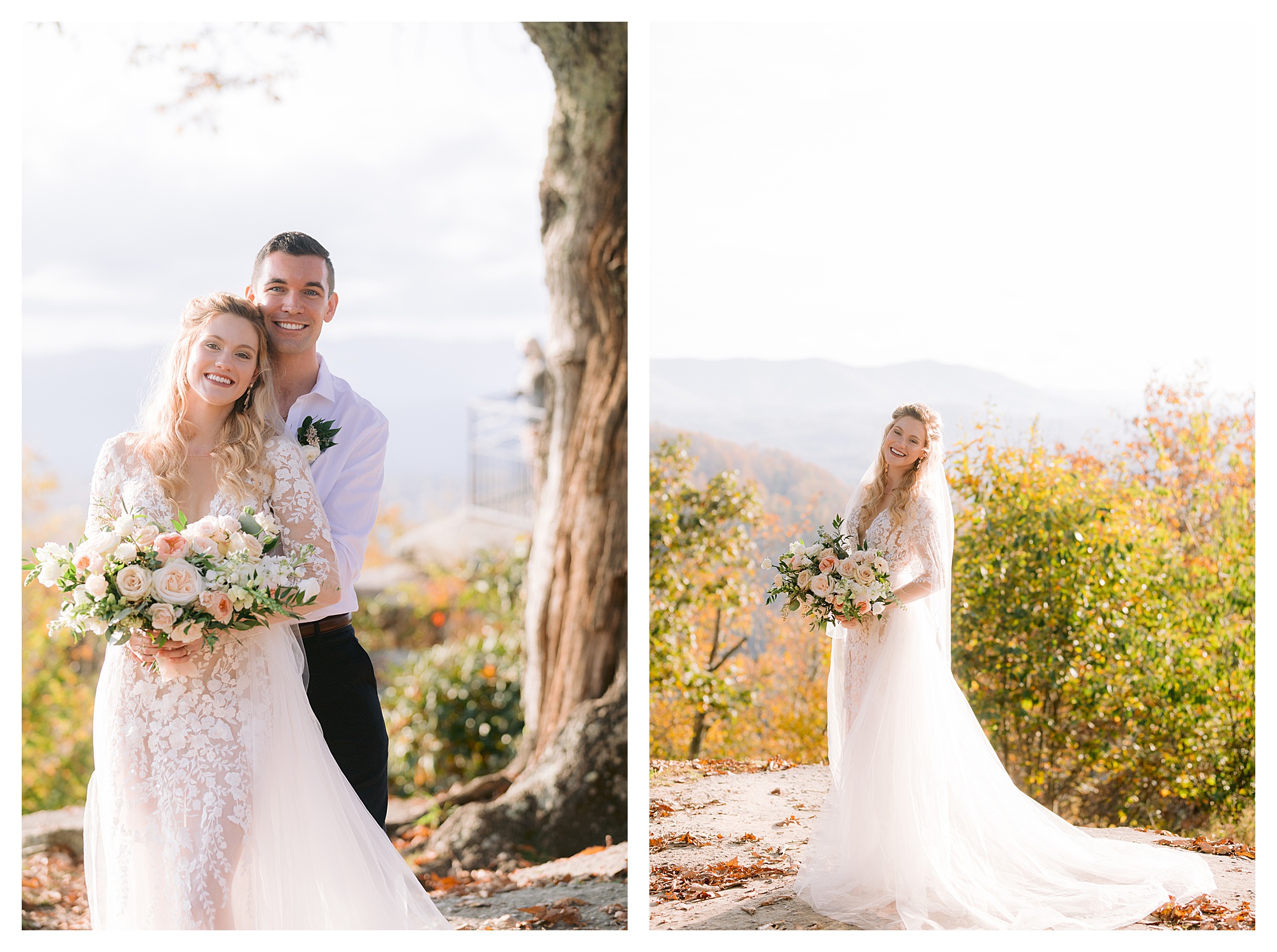 Fall Elopement at Jump Off Rock with their Immediate Family | Asheville ...