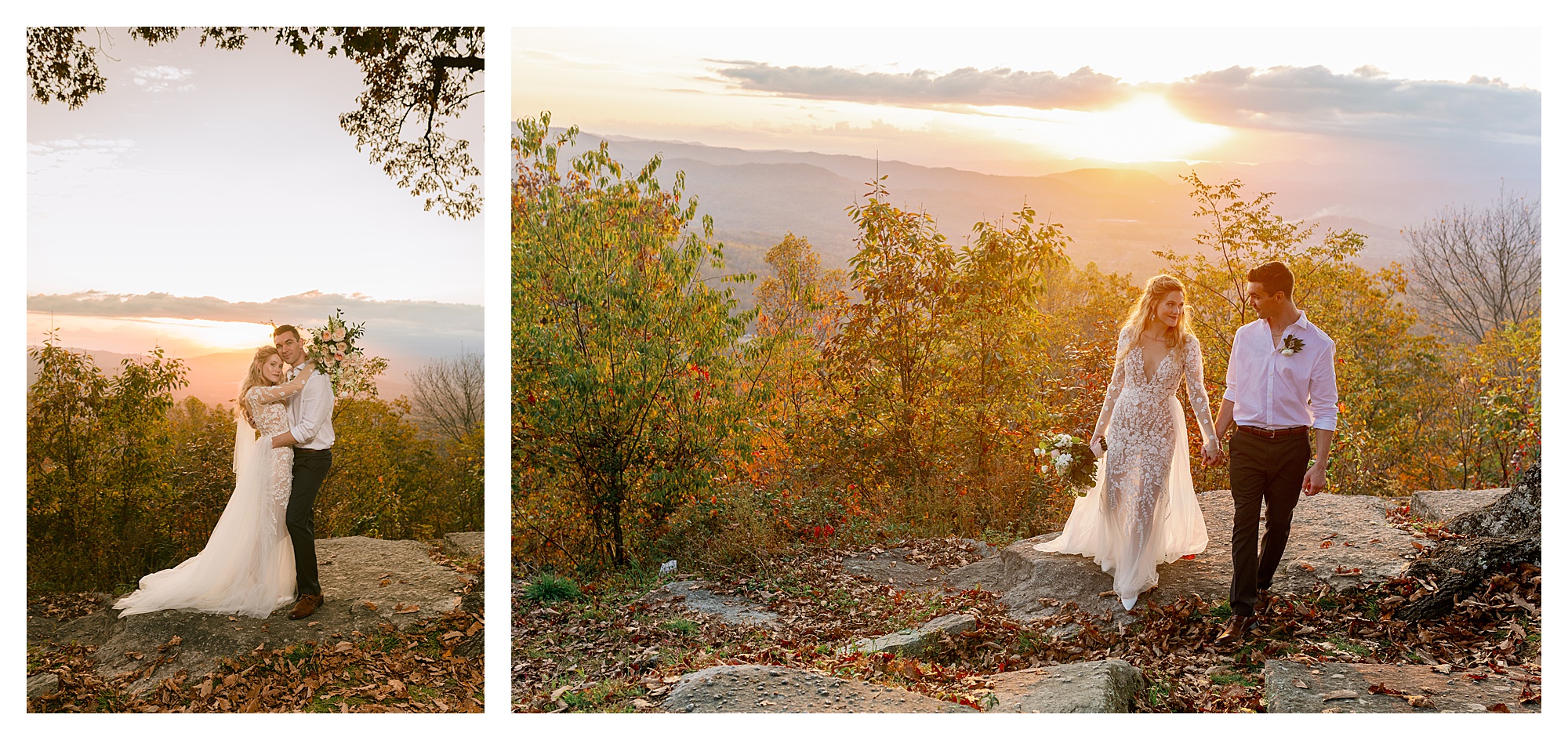 Fall Elopement at Jump Off Rock with their Immediate Family | Asheville ...