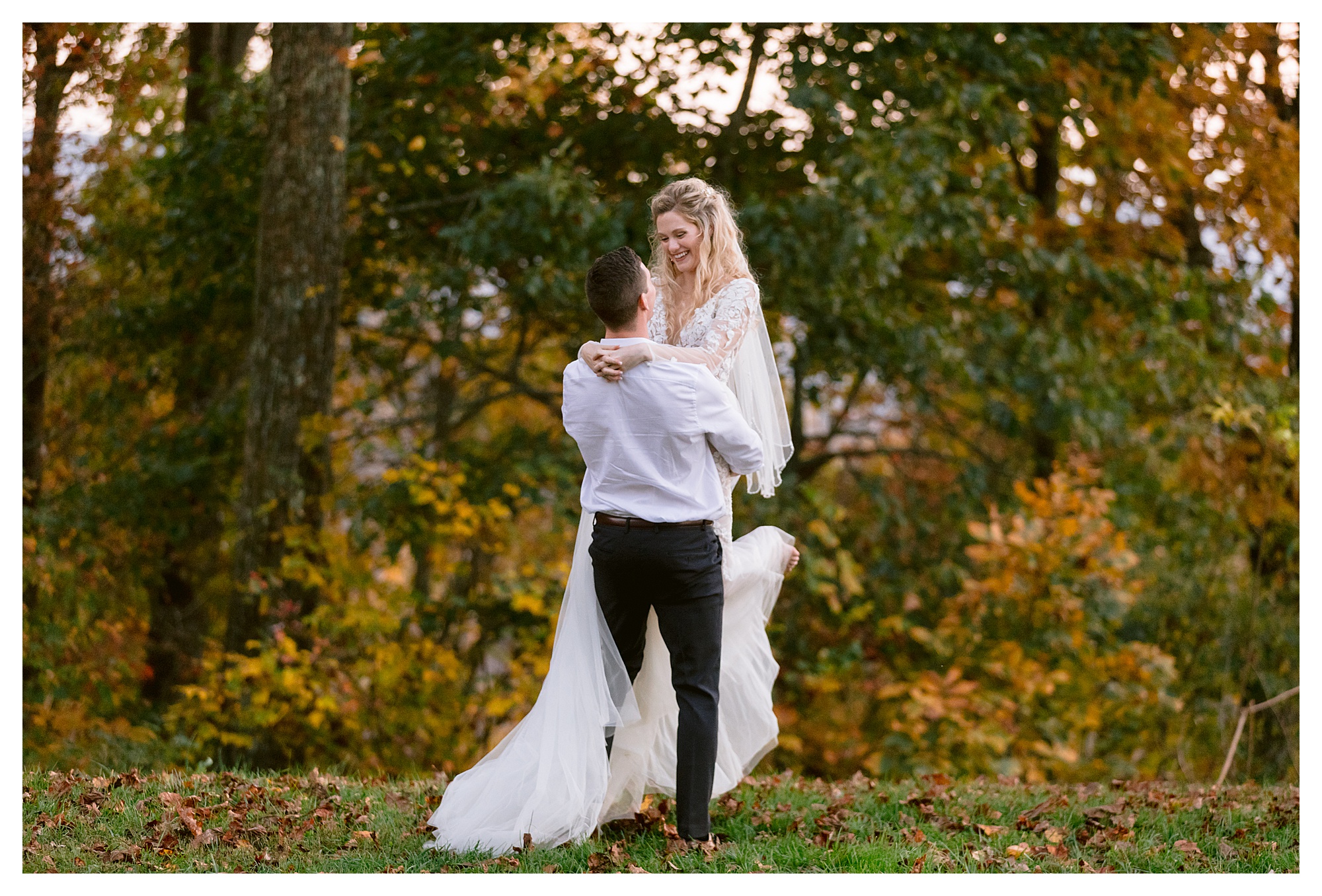 Fall Elopement at Jump Off Rock with their Immediate Family | Asheville ...